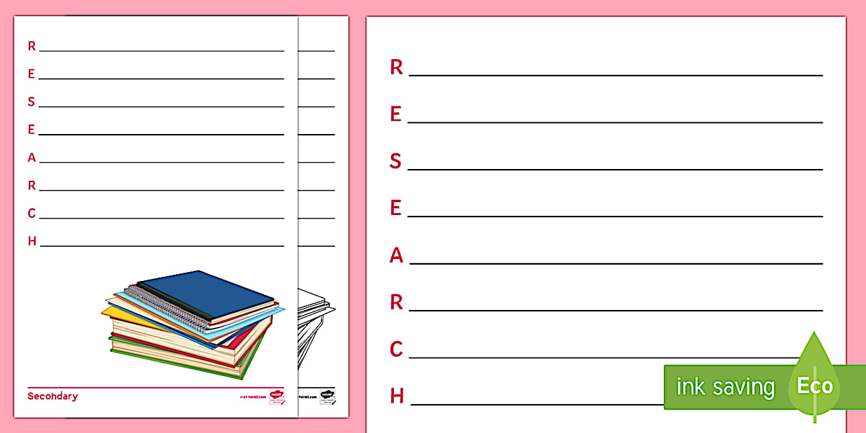 Research Acrostic Poem - Key Stage 4 Entry Level - Twinkl