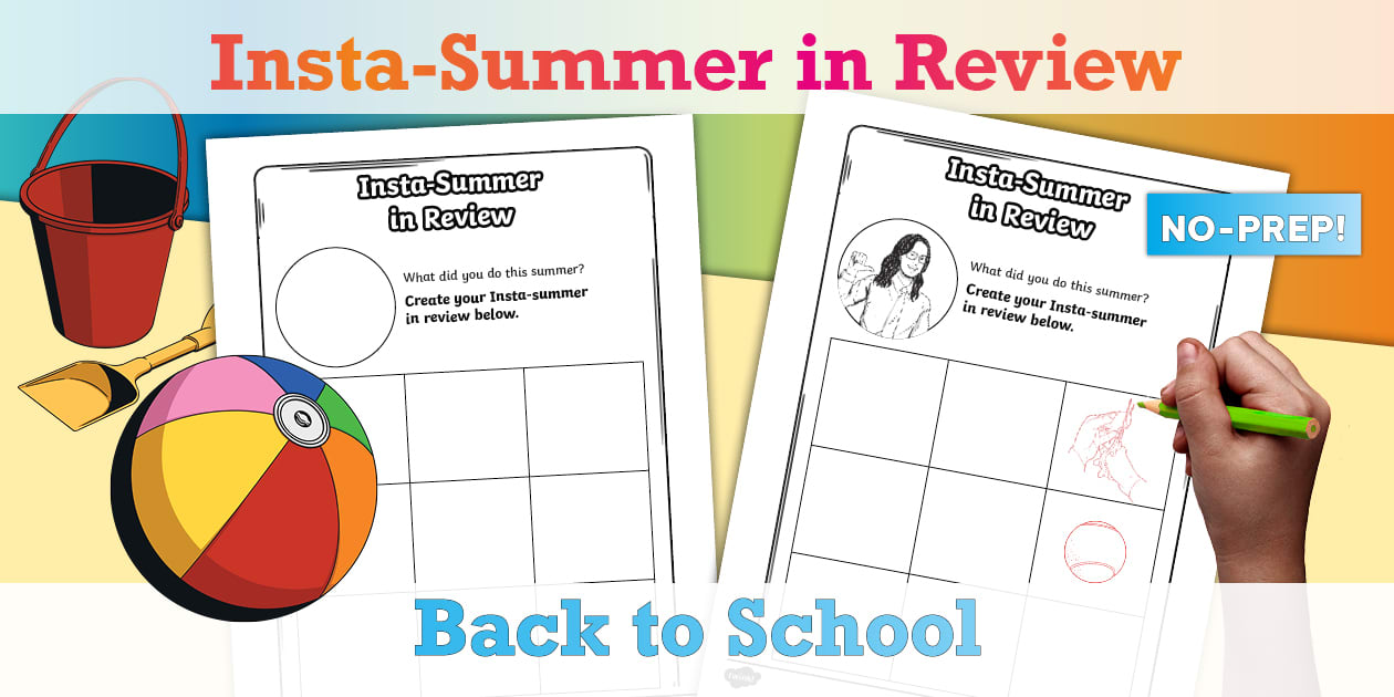 Insta-Summer in Review Back-To-School Worksheet - Twinkl