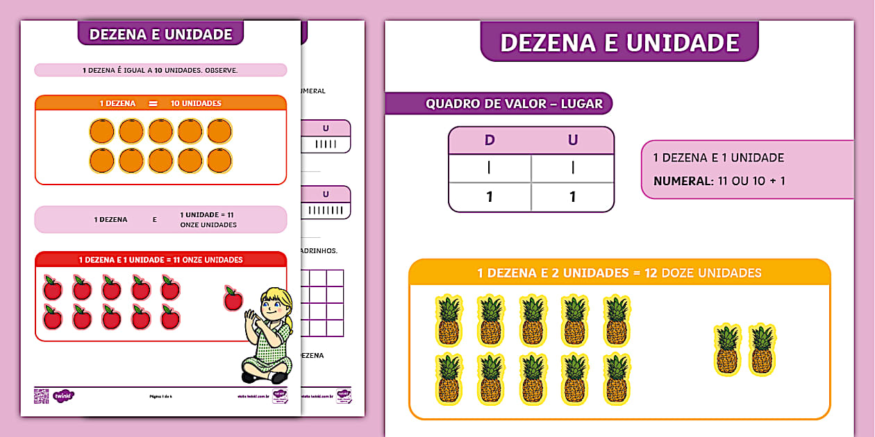 Atividade de dezena e unidade para alunos com autismo