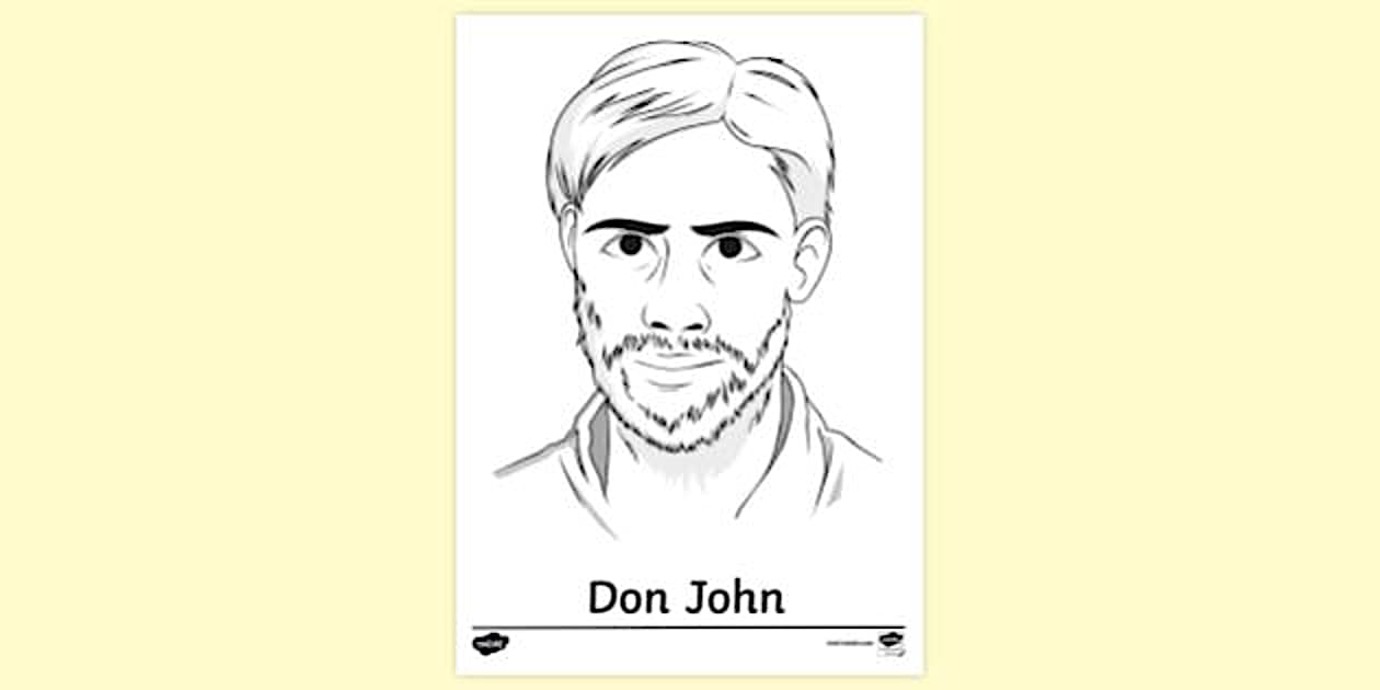 Don John Much Ado About Nothing Colouring Sheet - Twinkl