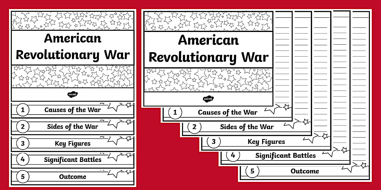 American Revolutionary War Flipbook for 6th-8th Grade