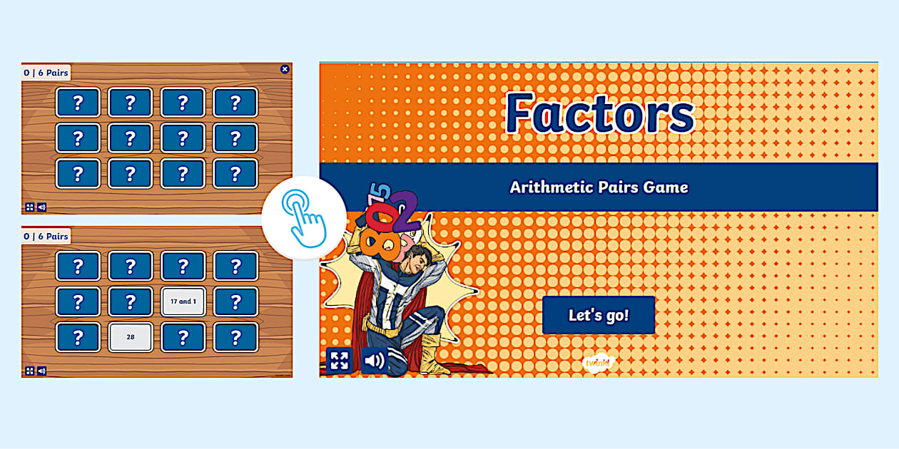 👉 Factors Maths Pairs Game - KS2 Revision (teacher made)