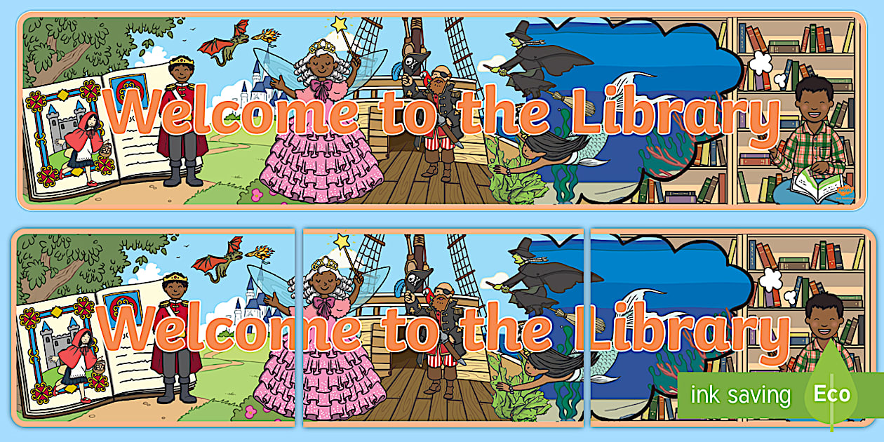 Welcome to the Library Display Banner- library, display banner, library