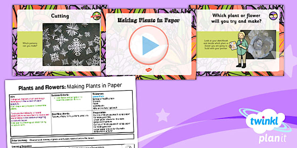 Art: Plants and Flowers: Making Plants in Paper UKS2 Lesson Pack 4