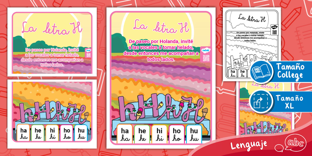 Póster | Ha He Hi Ho Hu | Familia Letra H | Sílabas
