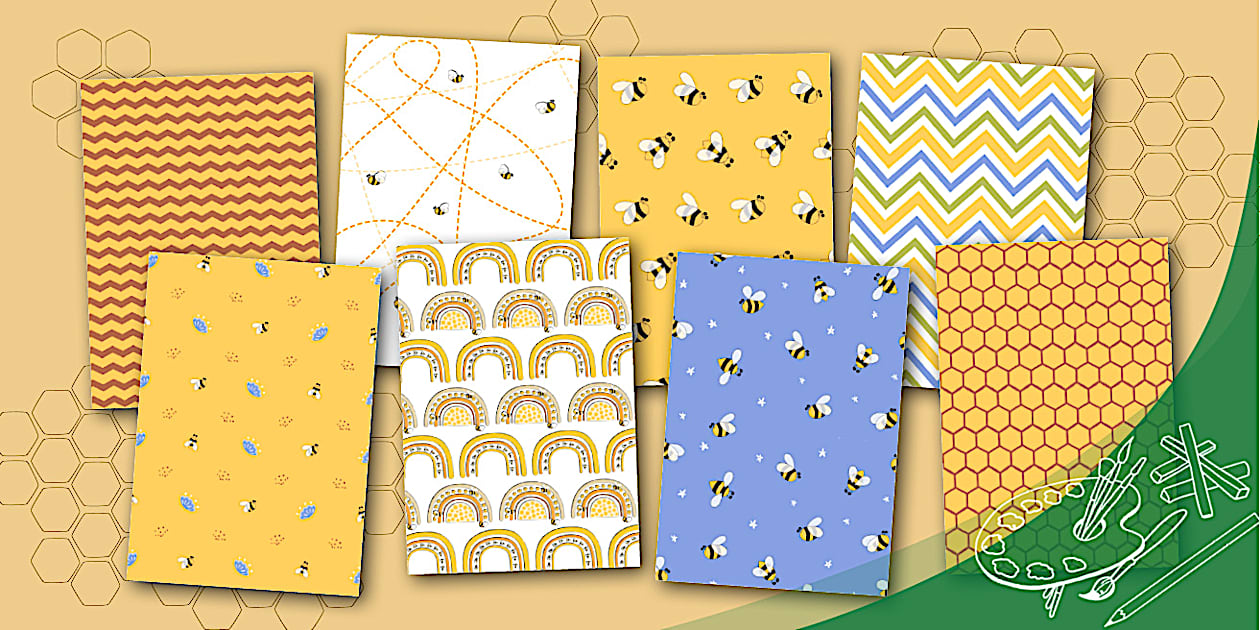 World Bee Day Pattern Posters Pack | Twinkl Art Gallery