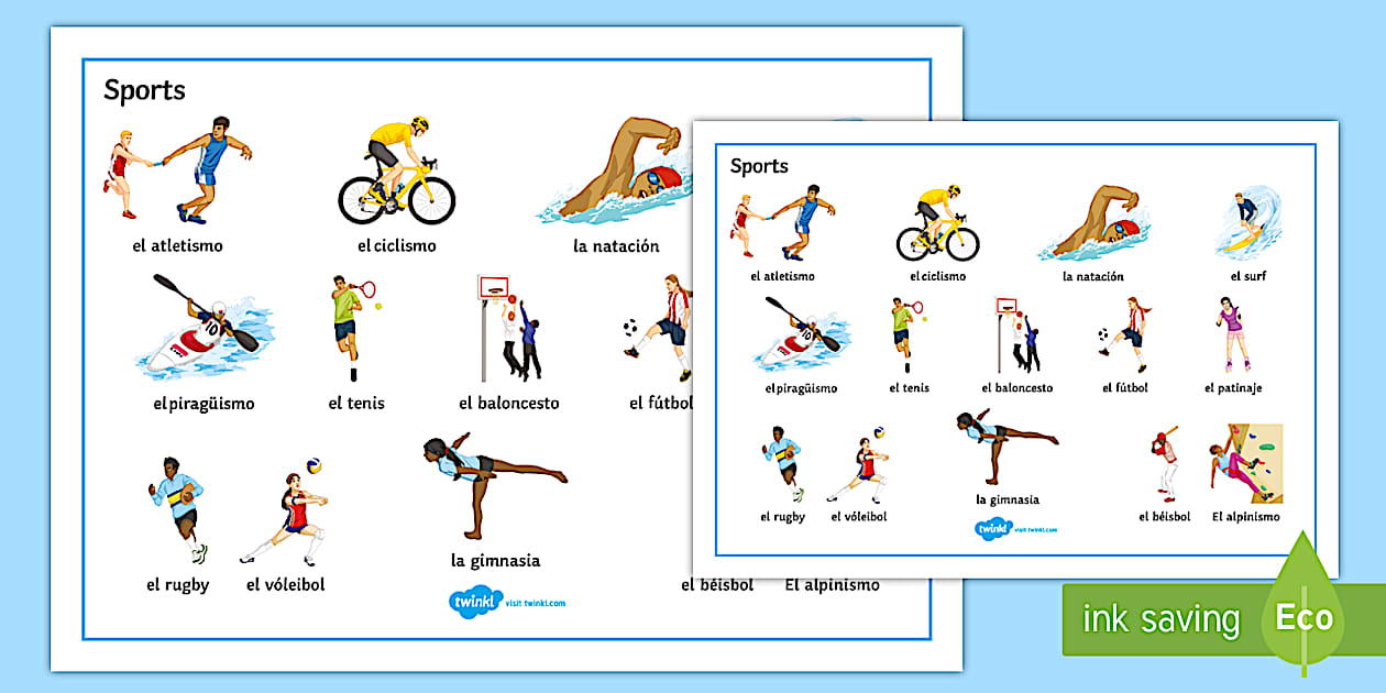 Sports Word Mat Spanish (Hecho por educadores) - Twinkl