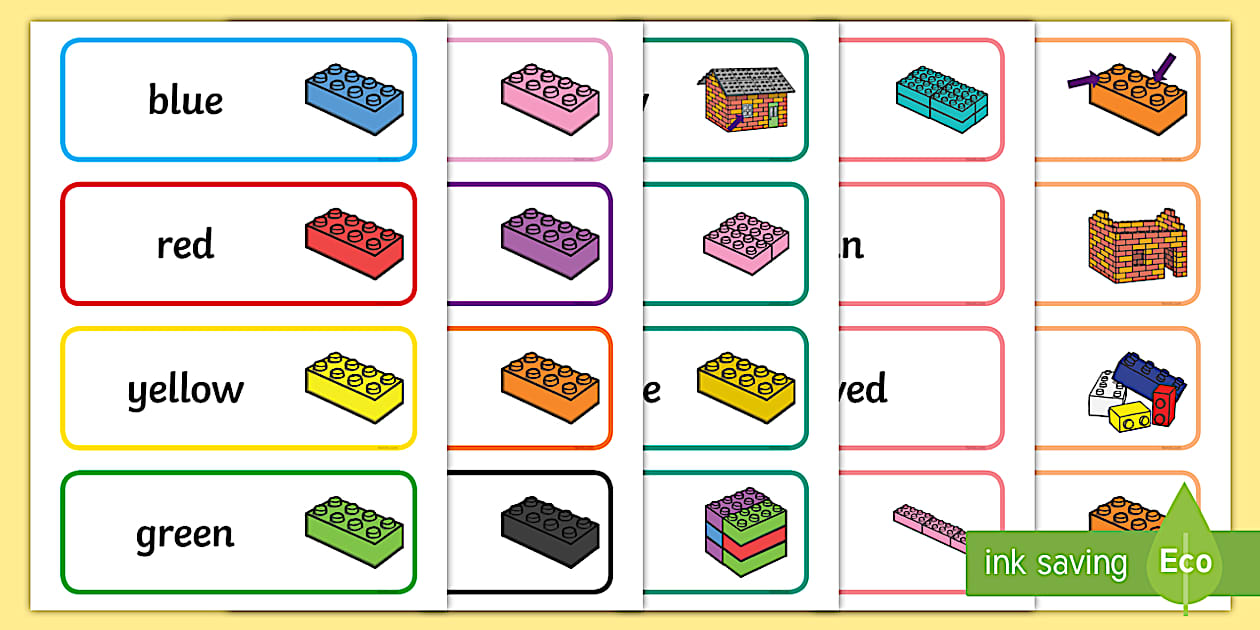 Editable Building Brick Therapy Key Word Cards - Twinkl