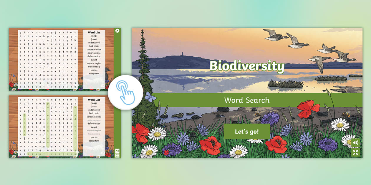 Biodiversity Interactive Word Search (teacher made) - Twinkl