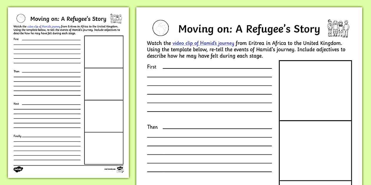 Editable Moving On: A Refugee Story Work Sheet - Twinkl