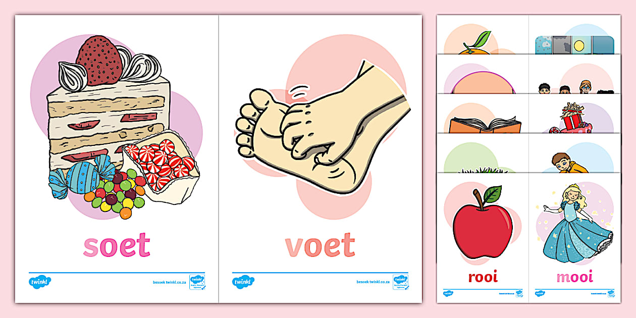 Lys van Afrikaanse Woorde Wat Rym Woordkaarte (Teacher-Made)