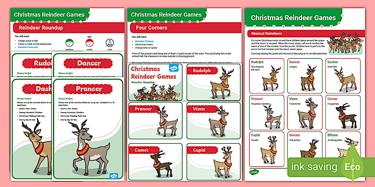 Christmas Reindeer Activities I PE Christmas Games | Twinkl