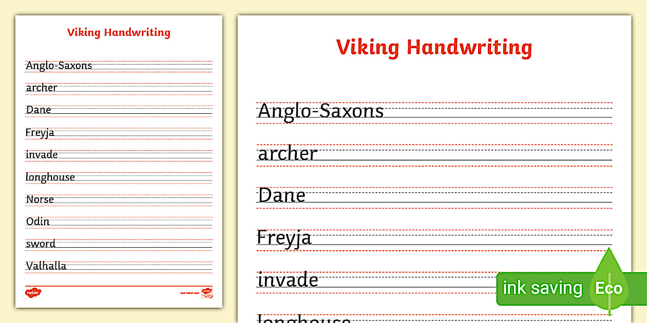 Viking Handwriting Practice,viking writing (teacher made)