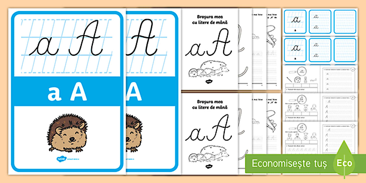 Litera A de mână - Pachet cu resurse (creat de profesori)