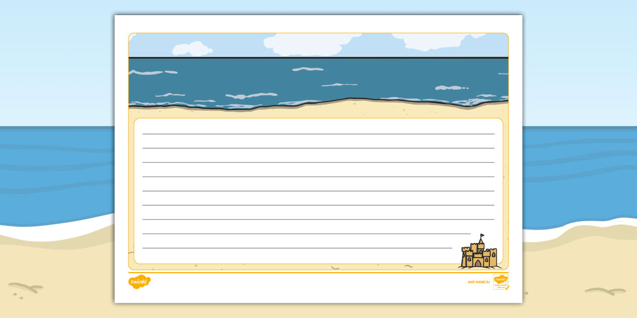 해변 템플릿 Beach Writing Template