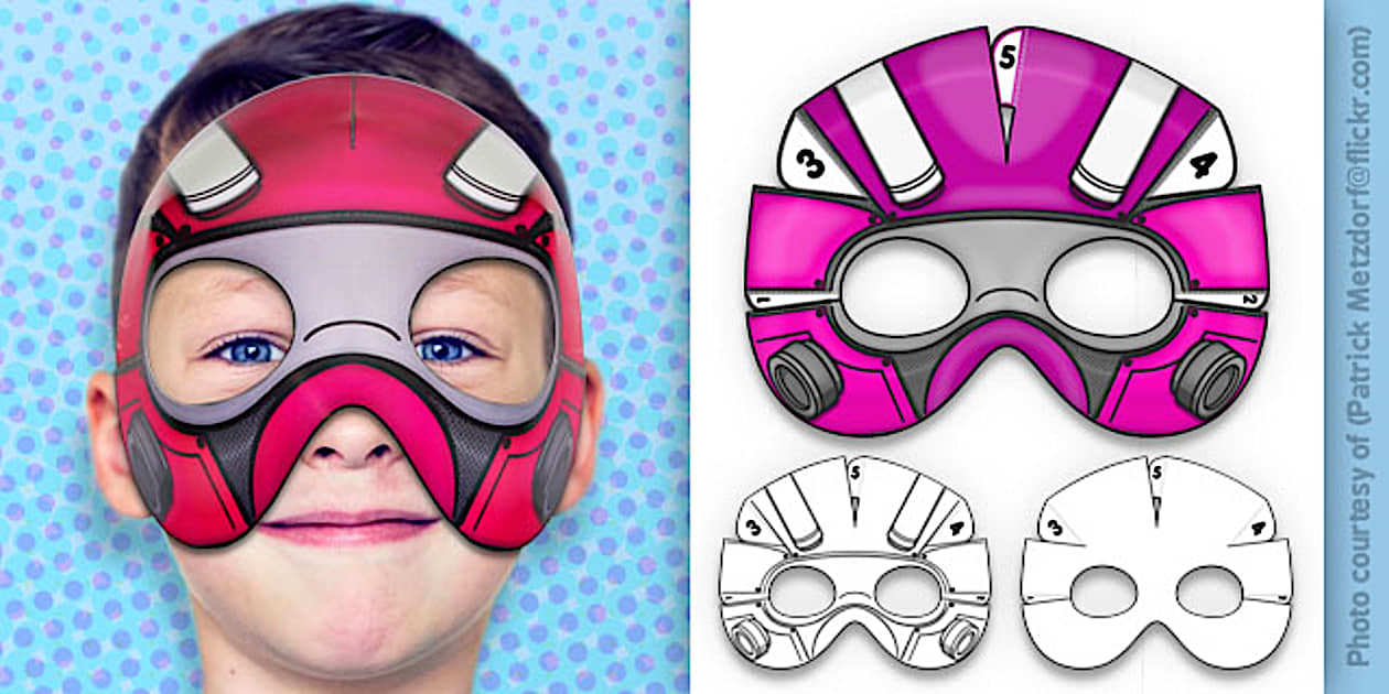 3D Robot Superhero Mask Printable (teacher made) - Twinkl