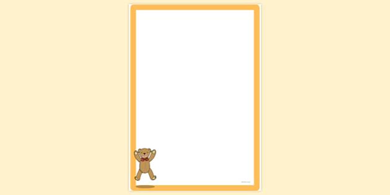 Teddy Bear Jumping Page Border | Page Borders | Twinkl