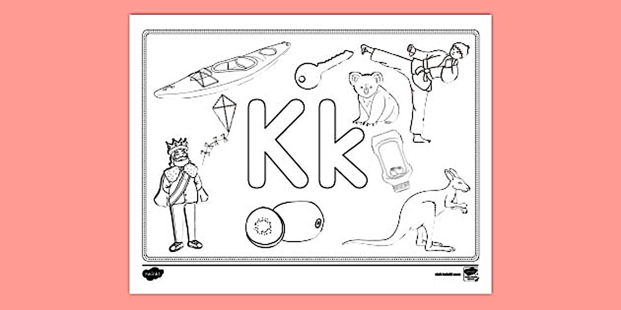 Letter K Coloring Page (teacher made) - Twinkl