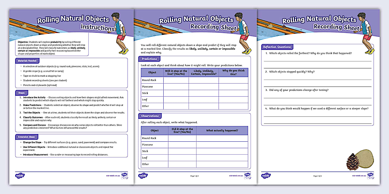 Outdoor Maths: Rolling Natural Objects (Teacher-Made)