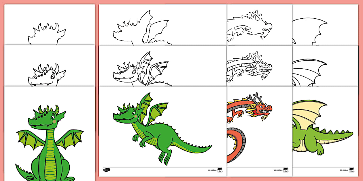 Dragon Outlines and Templates | Dragon Activities | Twinkl