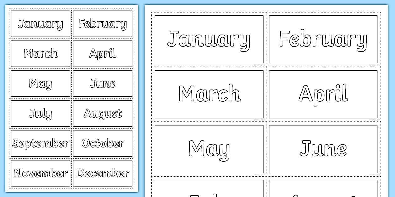 Months of the Year Flashcards (teacher made) - Twinkl