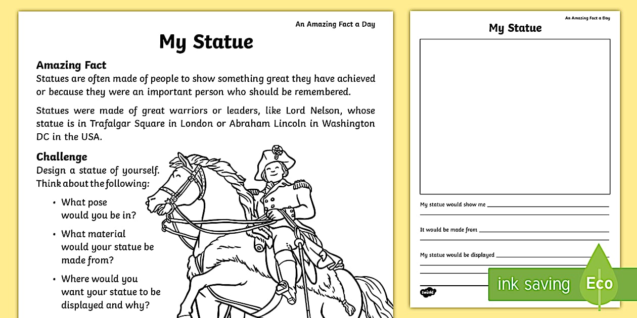 My Statue Worksheet / Worksheet (teacher made) - Twinkl