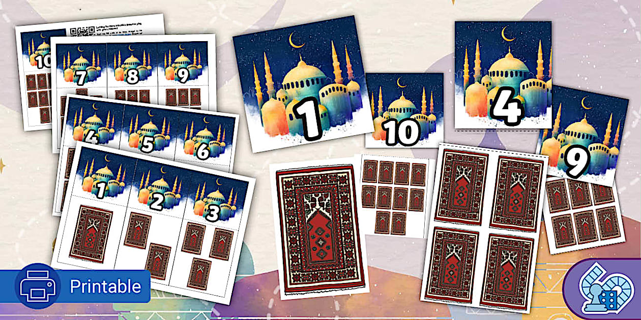 Ramadan Prayer Number Matching Game EYFS Ramadan Activities