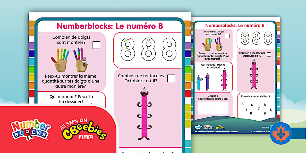 *NEW* Numberblocks: Number 8 He Is Octoblock Activity French