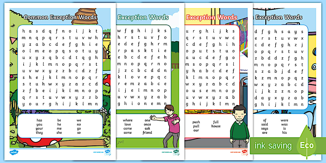 Common Exception Words - Word Search Activity Pack - Twinkl