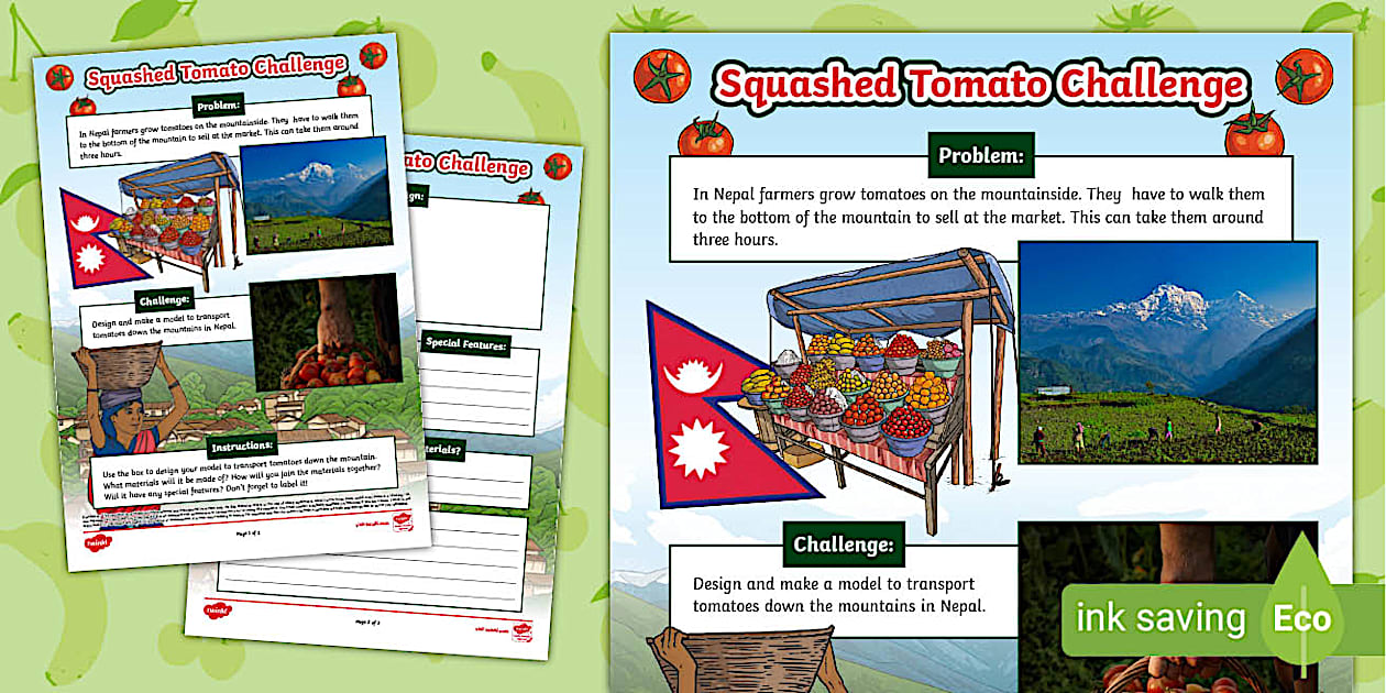 Squished Tomato STEM Challenge Worksheet
