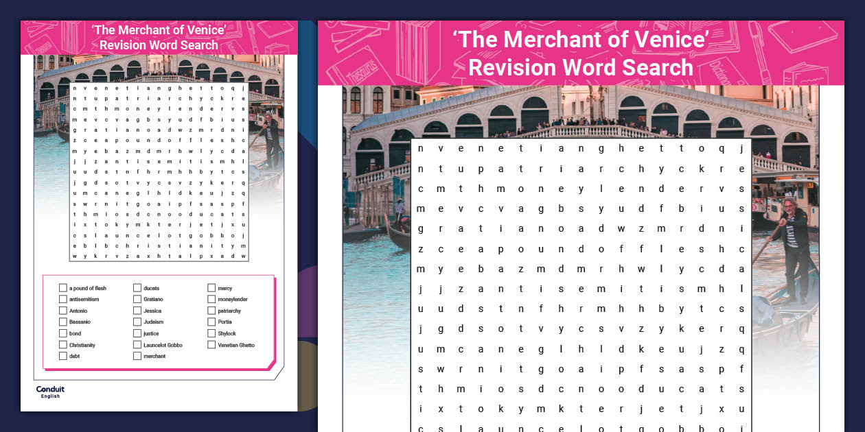 'The Merchant of Venice' Revision Word Search - Twinkl