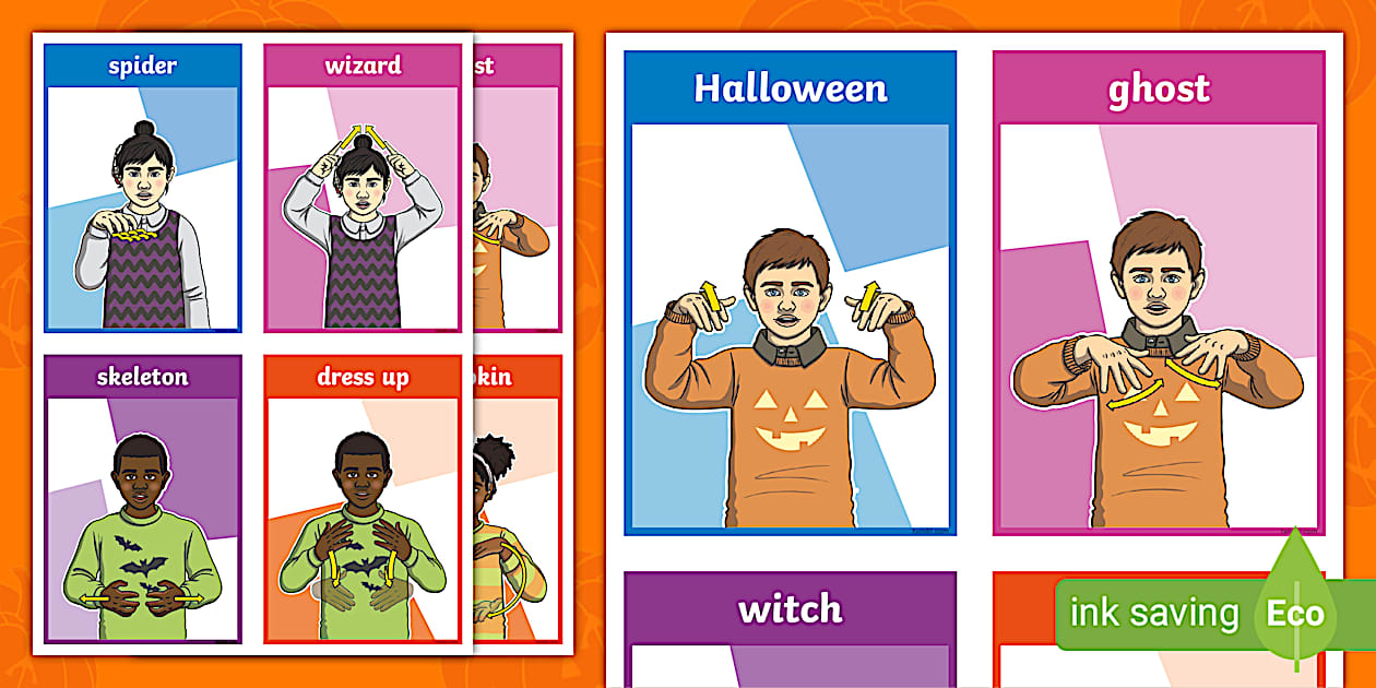 SEND BSL Halloween Flashcards (teacher made) - Twinkl