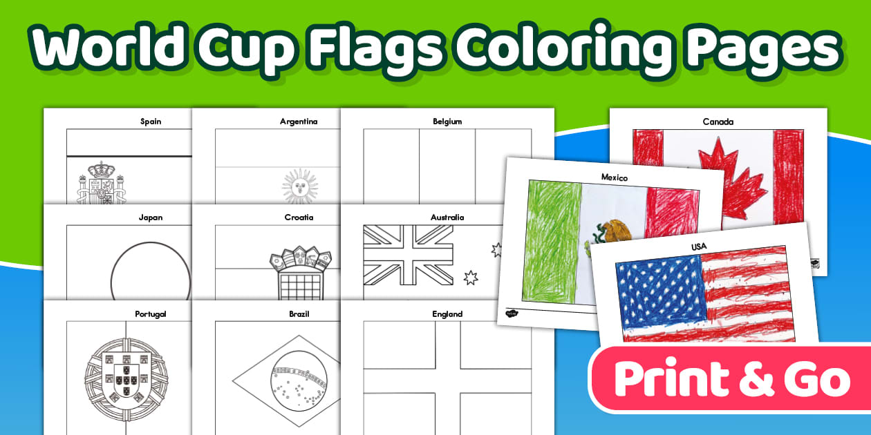 World Cup Flags Coloring Pages Flag Pack