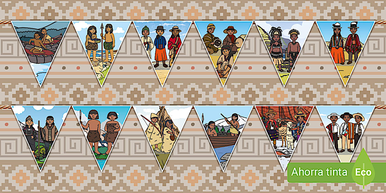 Manualidad: Banderines de los pueblos originarios de Chile