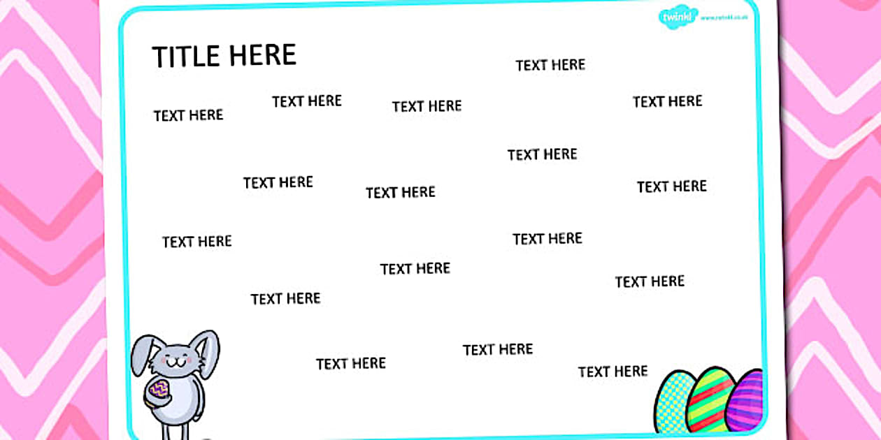 Black and White Easter Themed Editable Word Mat - Twinkl