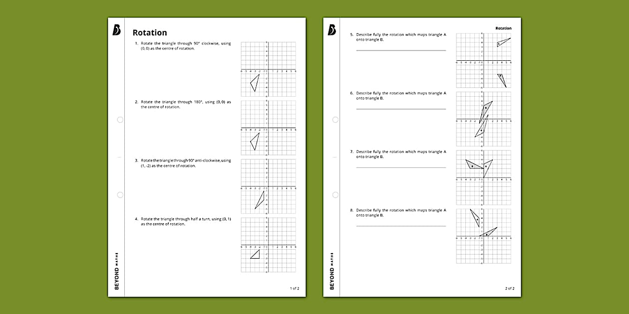 👉 Rotation Worksheet (Teacher-Made) - Twinkl