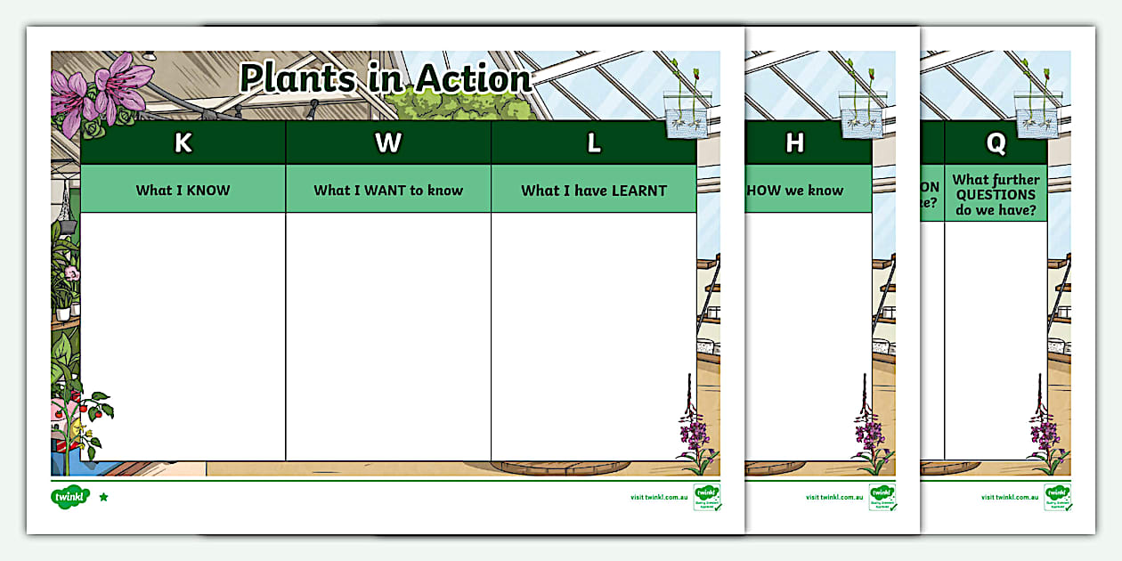 Plants in Action TWLH and KWL Grids (teacher made) - Twinkl