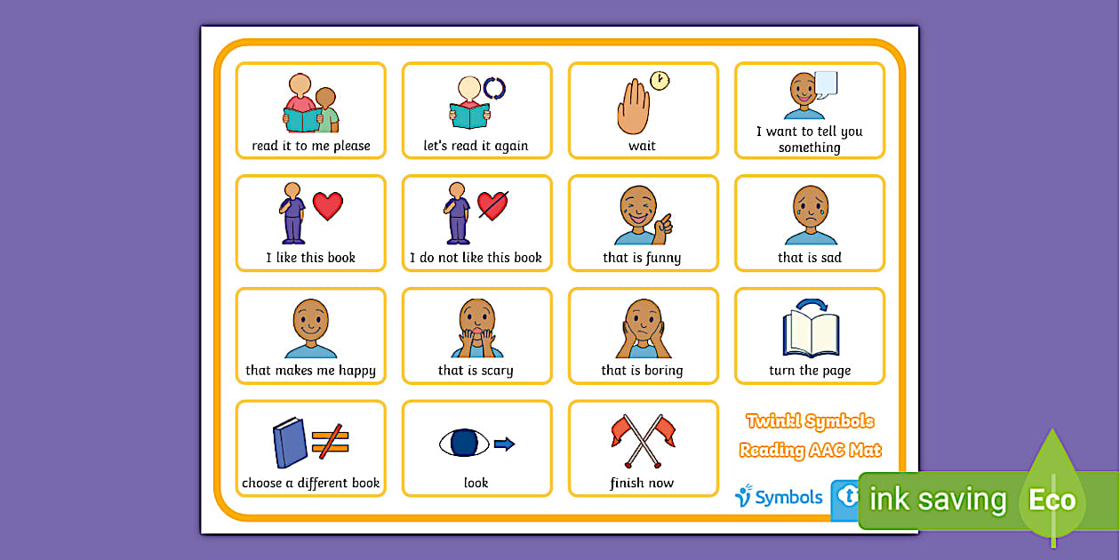 Twinkl Symbols: Reading AAC Mat - Twinkl