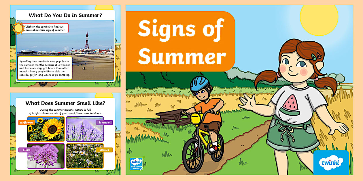 KS1 Signs of Summer for Kids PowerPoint - Teacher-made