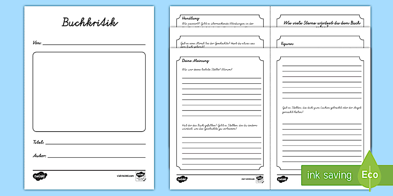 Buchkritik Mini Buch (teacher made) - Twinkl