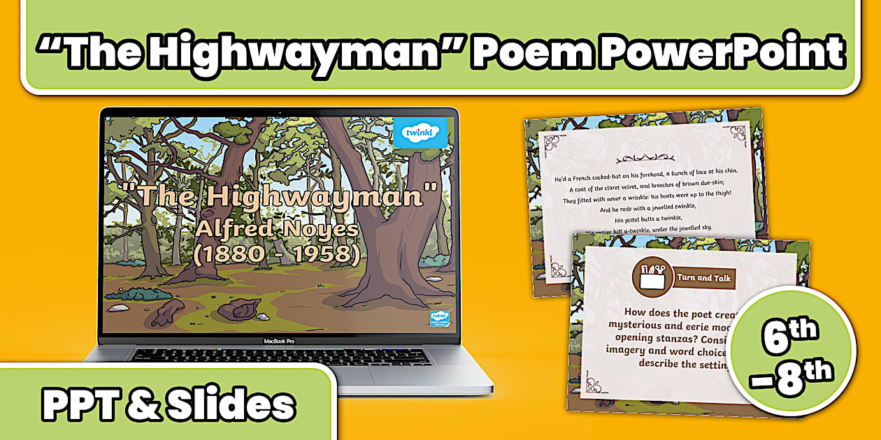 The Highwayman Poem PPT & Google Slides for 6th-8th Gr