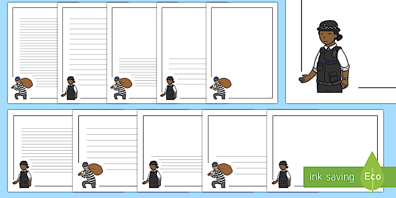 Cops and Robbers Page Border Pack - Twinkl