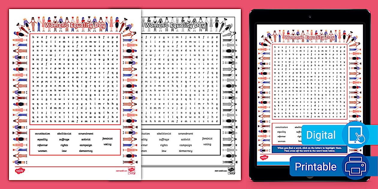 International Women's Day Word Search | Twinkl USA - Twinkl