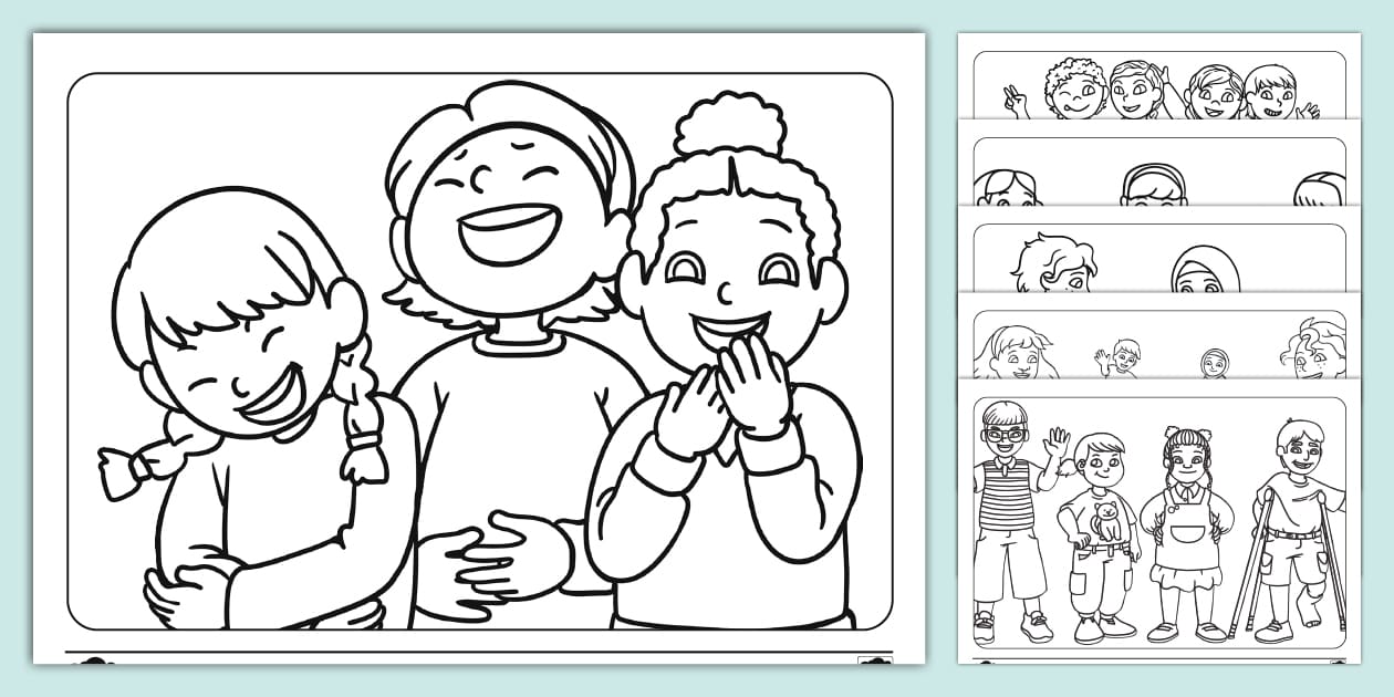 Being a Good Friend Colouring Page (teacher made) - Twinkl