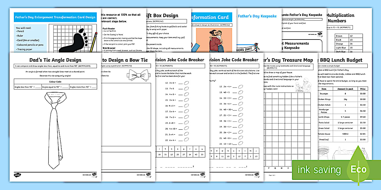 Year 4-6 Father's Day Resource Pack (teacher made) - Twinkl