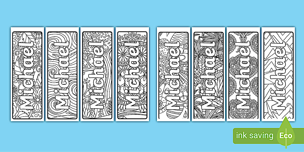 Michael Mindfulness Name Colouring Bookmarks | Bookmarks