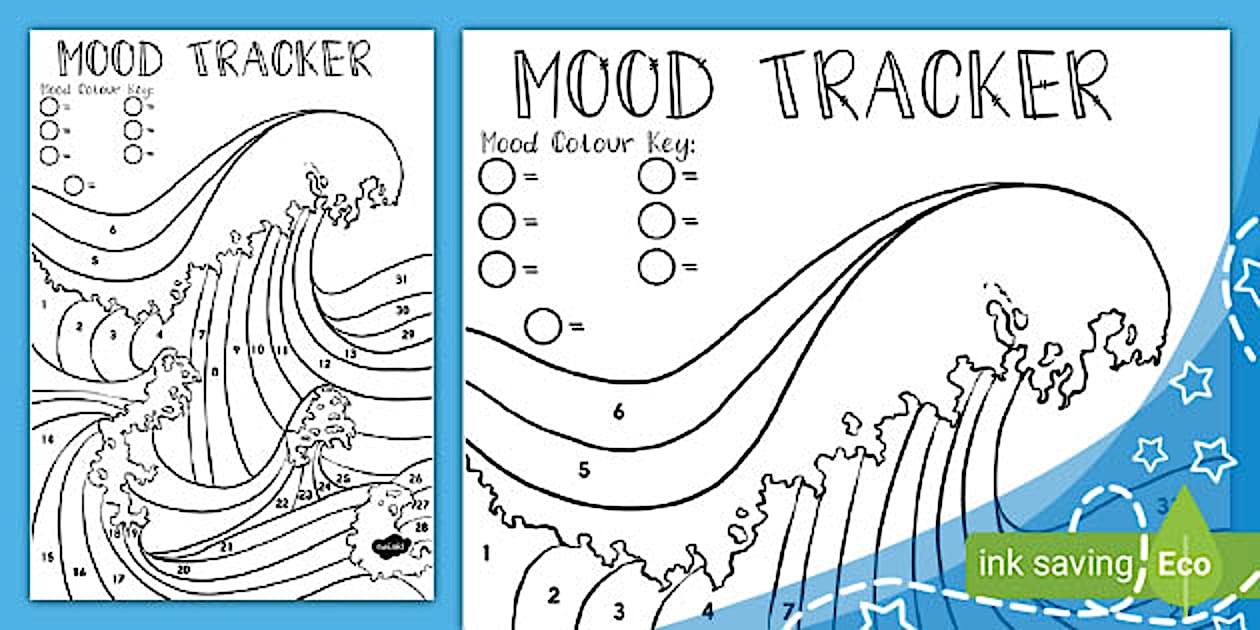 Ocean-Themed Mood Tracker Bullet Journal Page