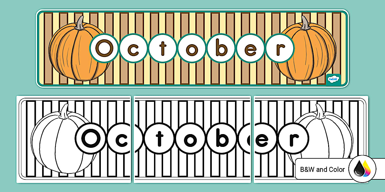 Months of the Year: October Banner (professor feito)