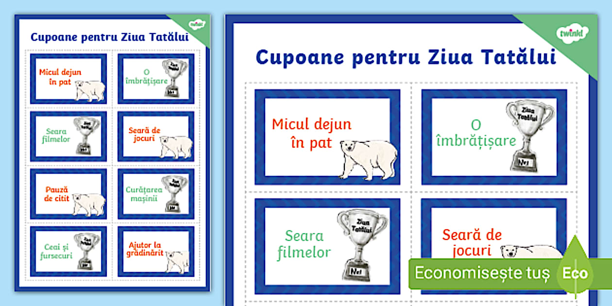 Ziua Tatălui – Cupoane (teacher made) - Twinkl