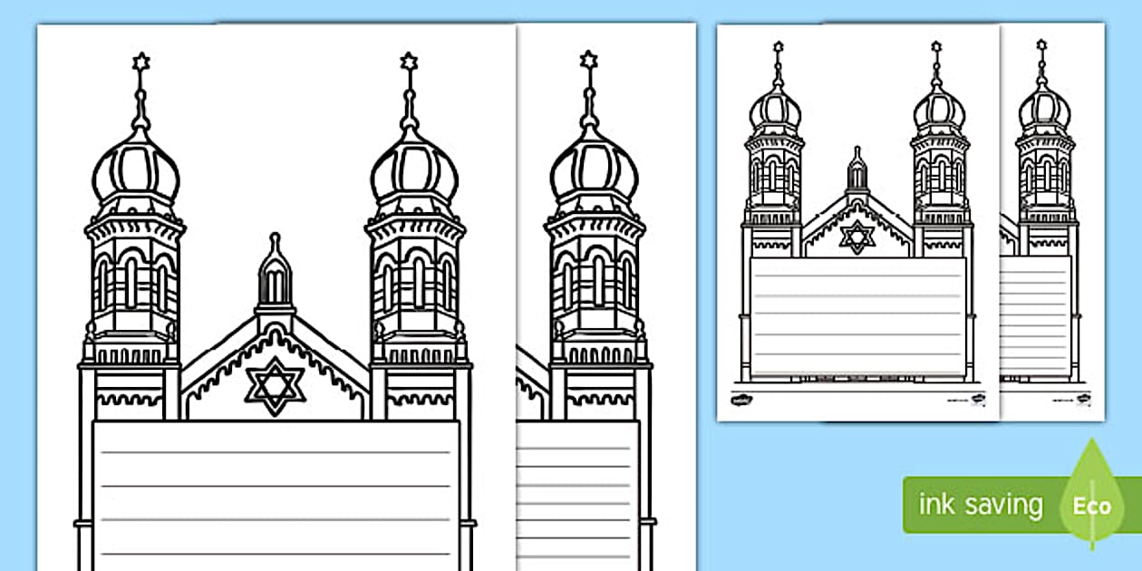 Yom Kippur Synagogue Writing Frames (teacher made) - Twinkl
